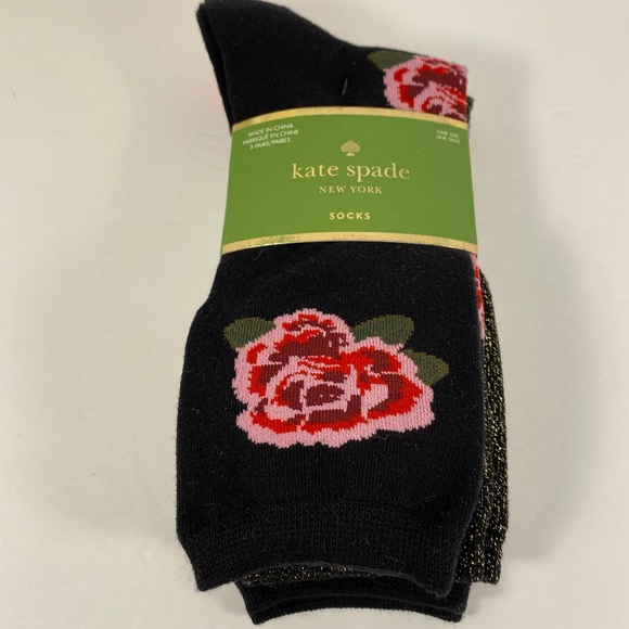 kate spade | Accessories | Kate Spade New York 3 Pk Multicolored Sock ...